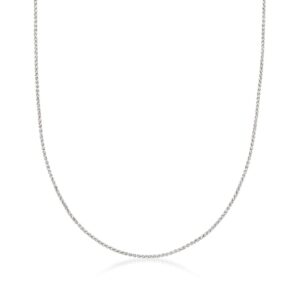 ross-simons 1mm 14kt white gold wheat-chain necklace. 20 inches