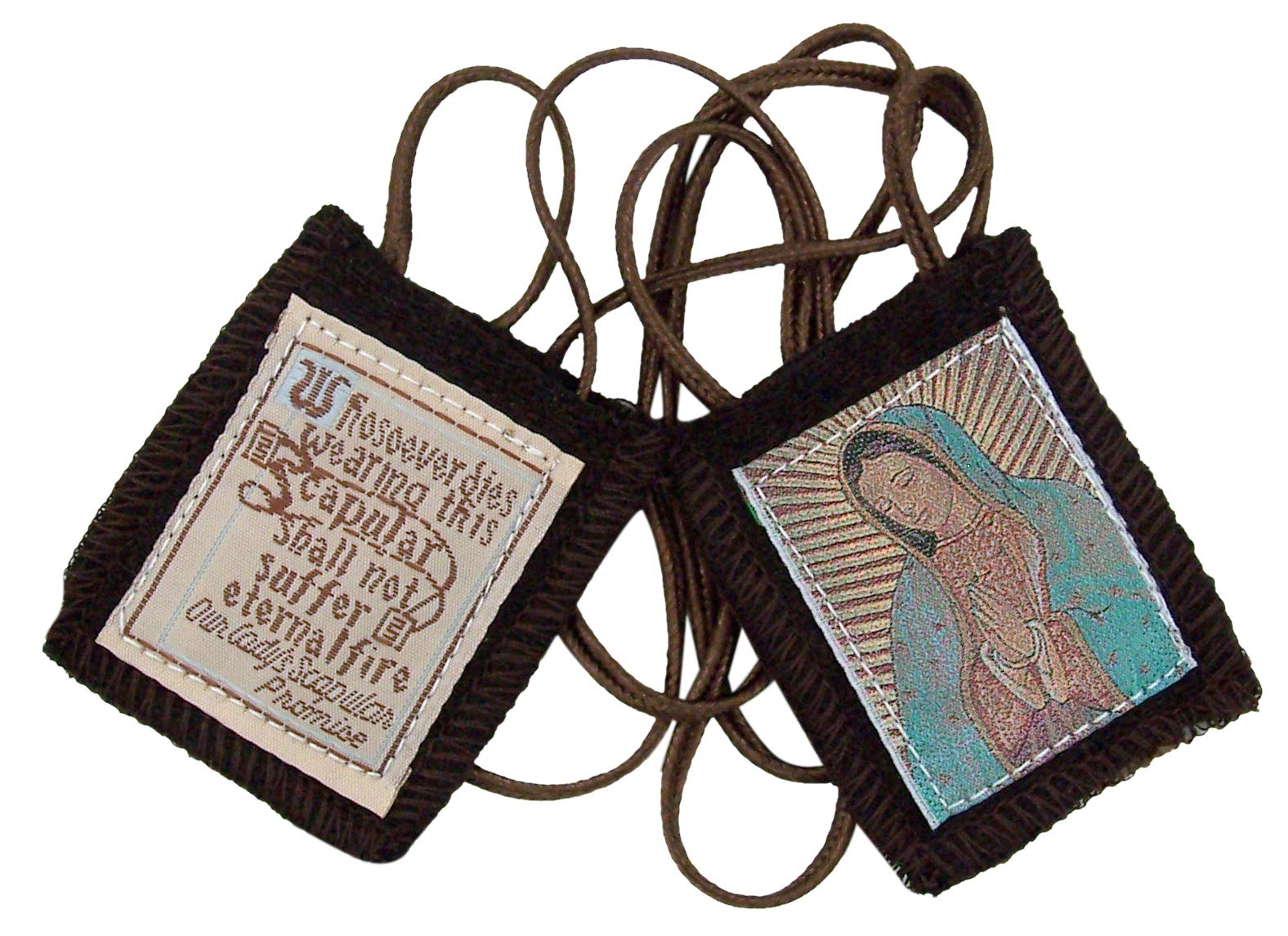 Needzo Genuine Wool Brown Our Lady Scapular