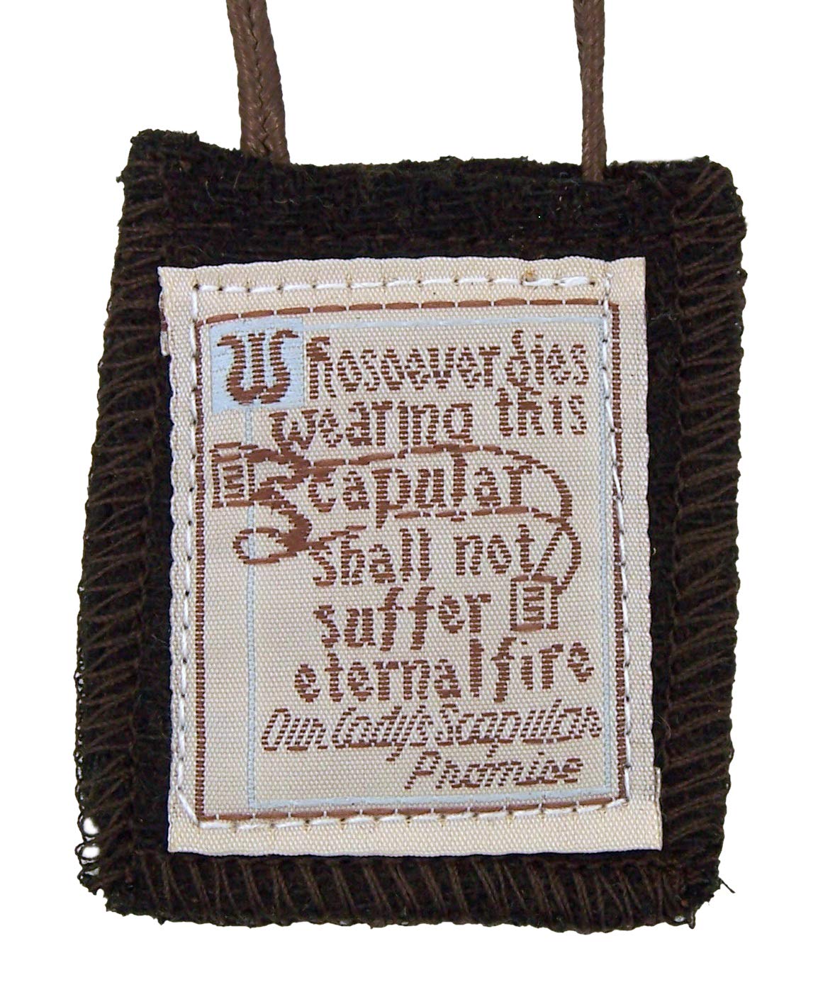 Needzo Genuine Wool Brown Our Lady Scapular