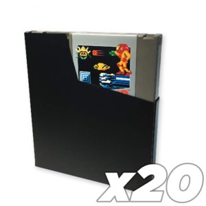 old skool 20 package cartridge dust covers for use with nintendo nes game cartridges, dust protection sleeves - black