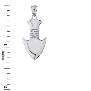 Polished 925 Sterling Silver Serrated Arrowhead Pendant Necklace, 20"