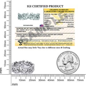 FRIENDLY DIAMONDS 3/8 Carat | 10K White Gold | IGI Certified Lab Grown Thorn of a Rose Diamond Band Ring |Brilliant-Cut Round Shape Diamond | GH-SI1 Quality