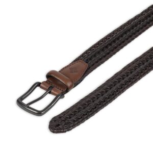 Columbia Men's Braided Belt-Casual Dress with Single Prong Buckle for Jeans Khakis, Tan, Large (38-40)