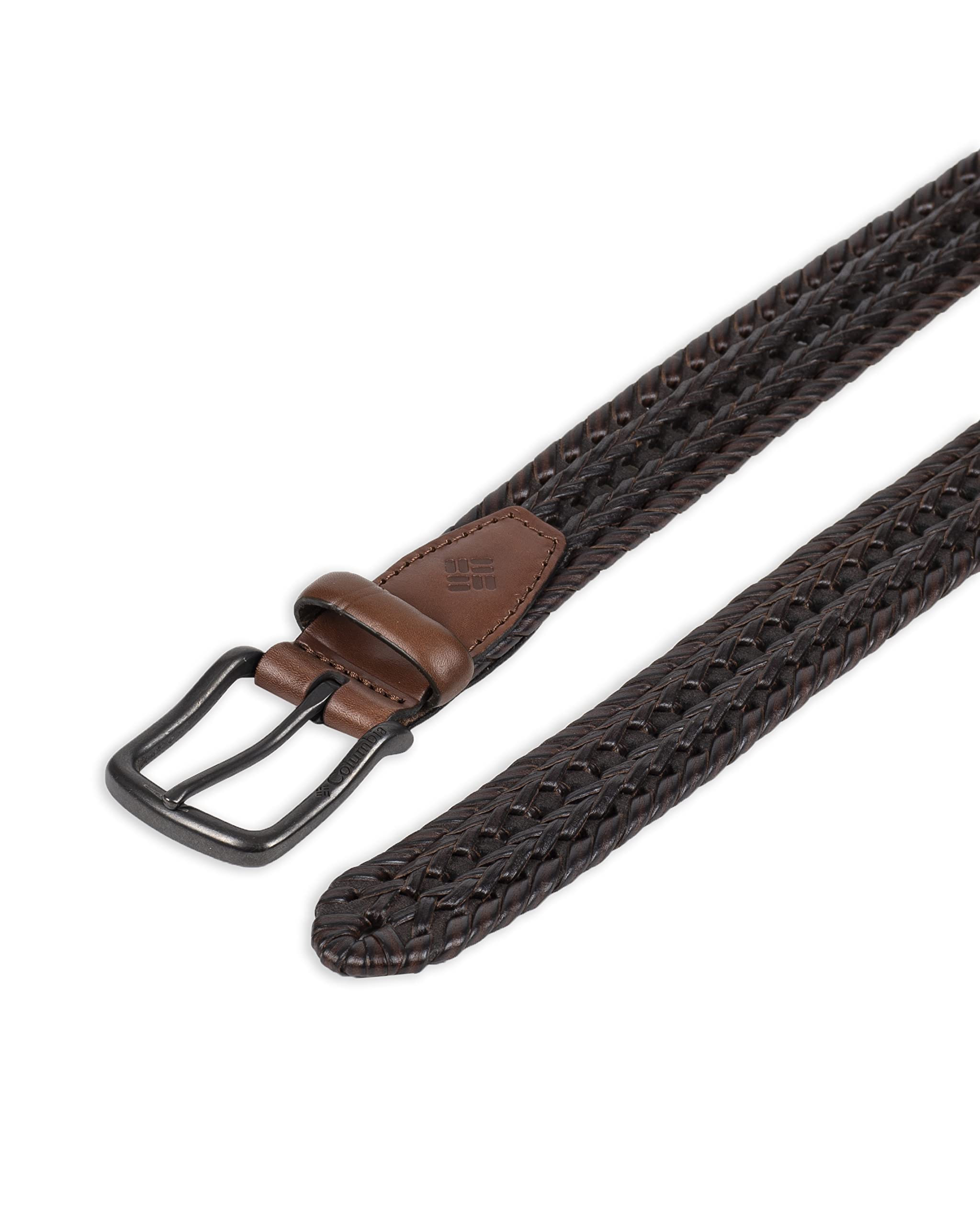 Columbia Men's Braided Belt-Casual Dress with Single Prong Buckle for Jeans Khakis, Tan, Large (38-40)