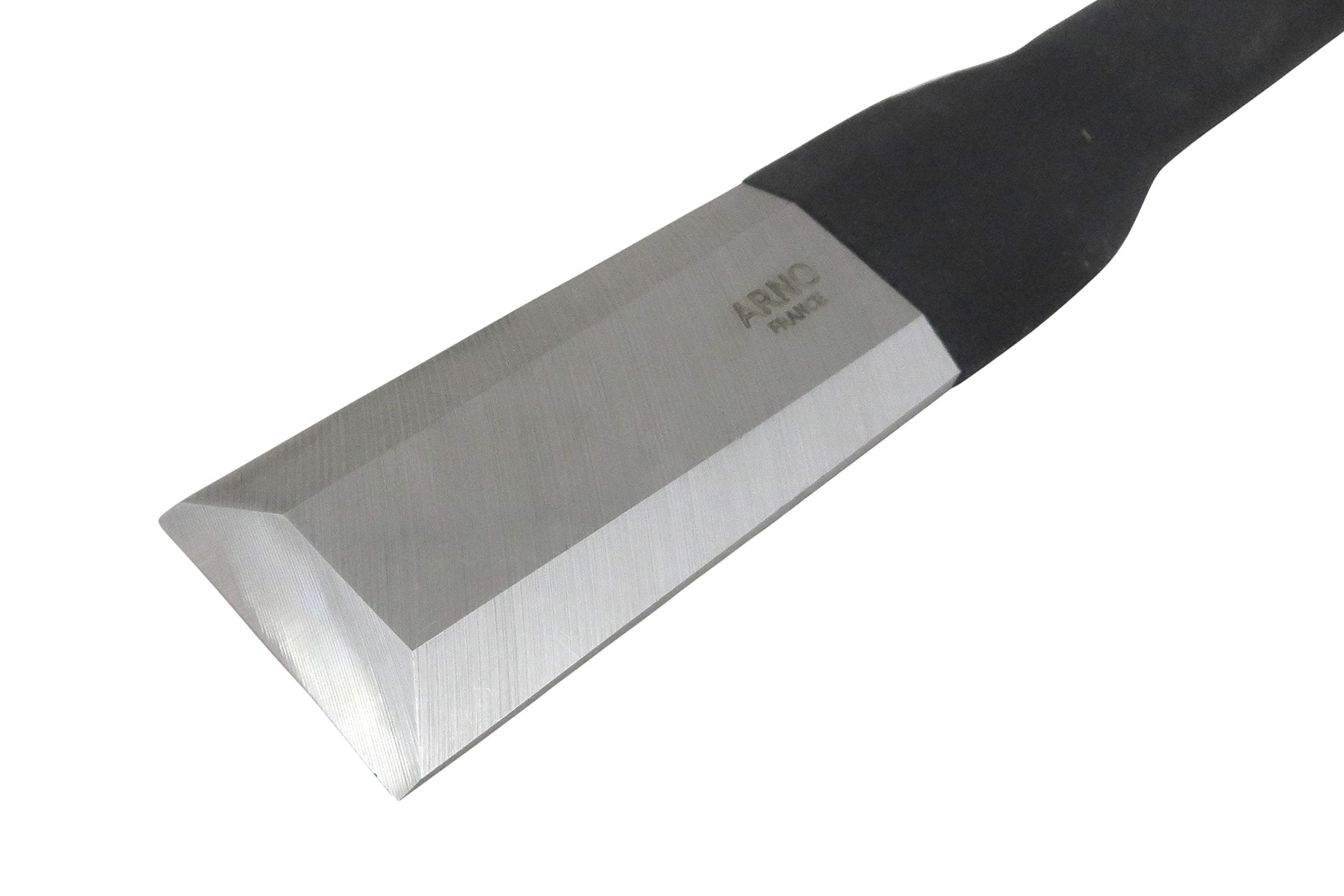 Arno 467856 Solid Steel French Timber Framing Slick Chisel 40 mm (1-9/16 Inch) Wide x 14 Inches Long RC 58-60 PVC Dipped Handles