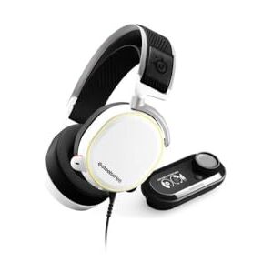 SteelSeries Arctis Pro + GameDAC Wired Gaming Headset - Certified Hi-Res Audio - Dedicated DAC and Amp - for PS5/PS4 and PC - White