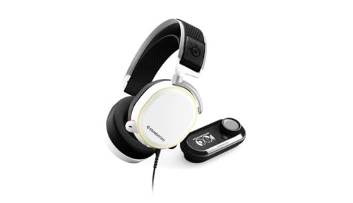 SteelSeries Arctis Pro + GameDAC Wired Gaming Headset - Certified Hi-Res Audio - Dedicated DAC and Amp - for PS5/PS4 and PC - White