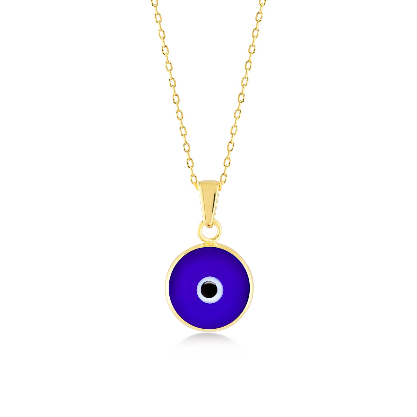 GELIN 14k Solid Gold Evil Eye Protection Charm Pendant Necklace - Evil Eye Jewelry for Women