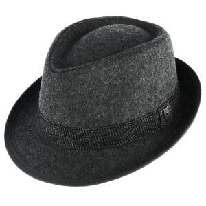 ascentix men’s fedora, 2” brim, timeless classic, size 22 ¾” - 23 ⅛”, l, grey