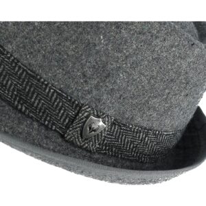 Ascentix Men’s Fedora, 2” Brim, Timeless Classic, Size 22 ¾” - 23 ⅛”, L, Grey