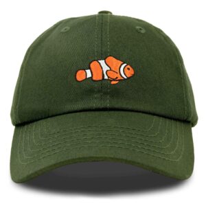 dalix clownfish baseball cap tropical dad hat for men women's hats in olive