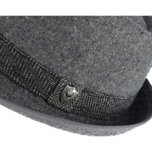 Ascentix Men’s Fedora, 2” Brim, Timeless Classic, Size 22” - 22 ⅜”, M, Grey