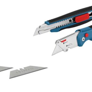 Bosch Professional 1600A016BM 2-Part Knife Set (with Folding Knife and Cutter, in Blister Packaging)