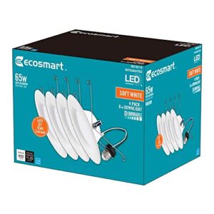 ecosmart 6 in. soft white integrated led recessed trim (4-pack)