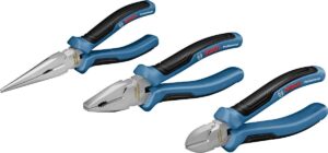 bosch professional three-part pliers set (combination pliers, needle-nose pliers and side cutters, with l-boxx inlay)