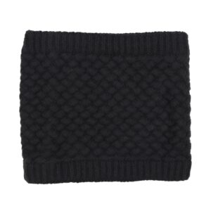 Aiphamy Winter Fleece Lined Knitted Neck Warmer Scarf Neck Gaiter for Women Mens Teens (1, Black)