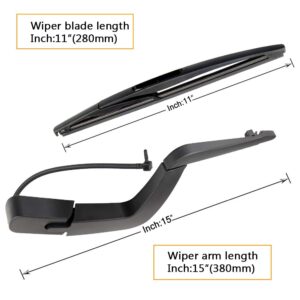 For Genuine 15276248 Window Wiper Arm Set-Replacement For GMC Acadia,Saturn Outlook 2007-2012, Rear Windshield Wiper Arm Blade Assembly-Factory OE Style