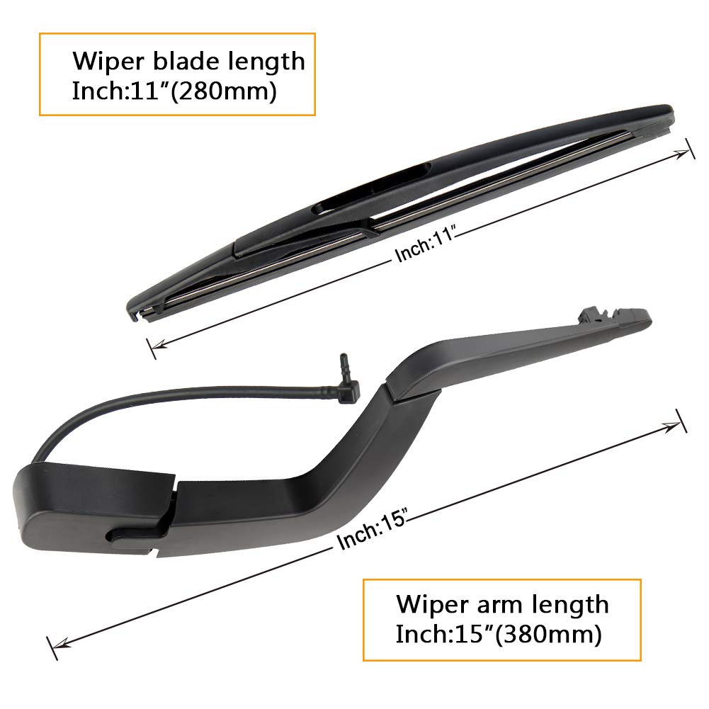 For Genuine 15276248 Window Wiper Arm Set-Replacement For GMC Acadia,Saturn Outlook 2007-2012, Rear Windshield Wiper Arm Blade Assembly-Factory OE Style