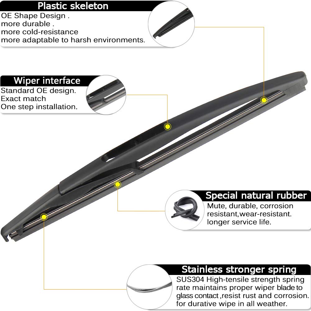 For Genuine 15276248 Window Wiper Arm Set-Replacement For GMC Acadia,Saturn Outlook 2007-2012, Rear Windshield Wiper Arm Blade Assembly-Factory OE Style