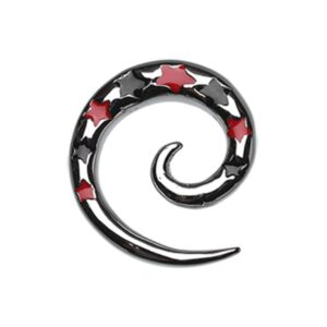 vegas stars steel ear gauge spiral hanging wildklass taper (2 ga (6.5mm))