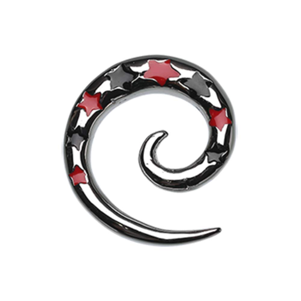 Vegas Stars Steel Ear Gauge Spiral Hanging WildKlass Taper (2 GA (6.5mm))