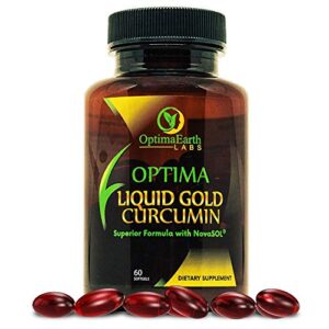 optimaearth liquid gold curcumin with novasol - enhanced absorption turmeric supplement - supports joint and immune system health - 185x more bioavailable than traditional curcumin products