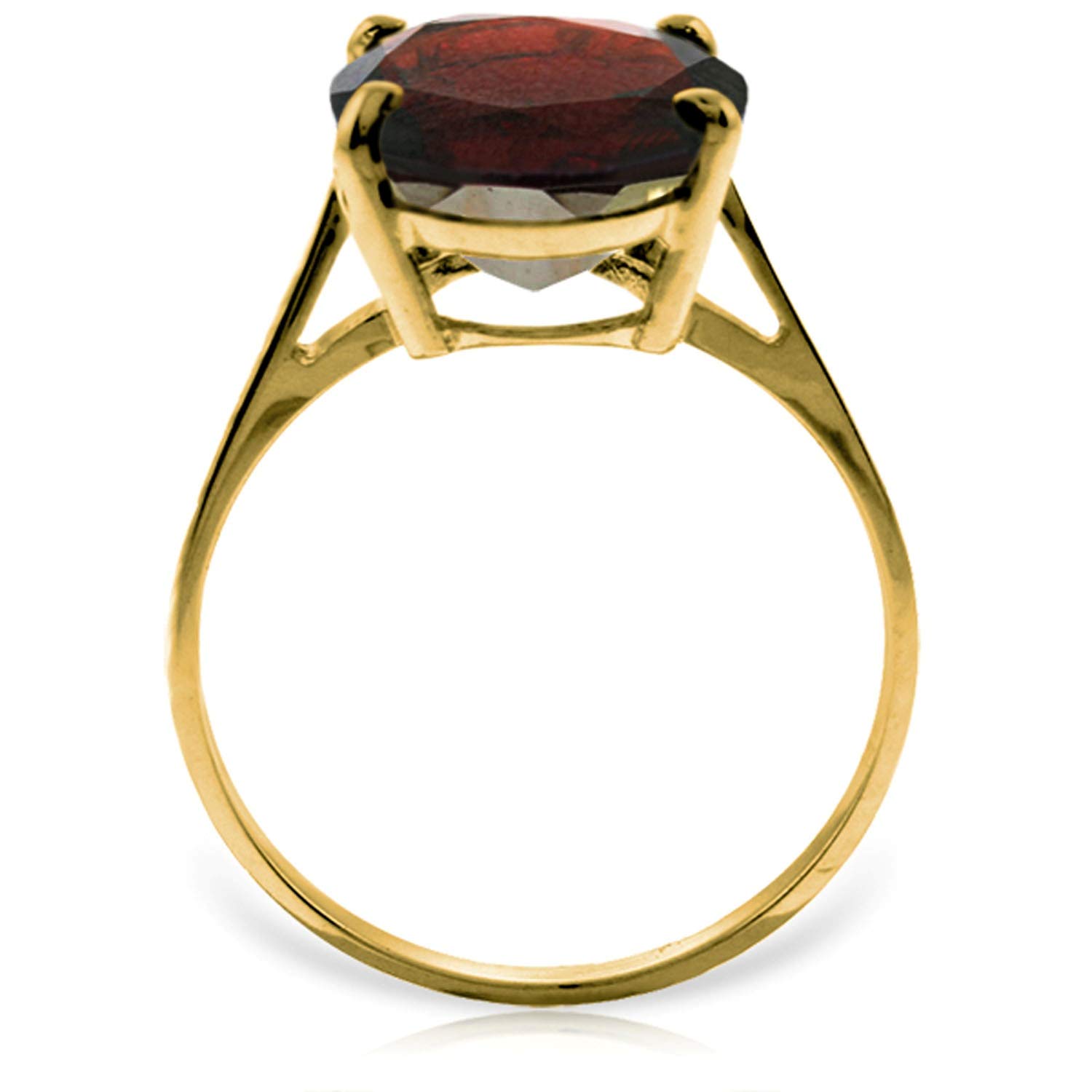 Galaxy Gold GG 14k Solid Yellow Gold Solitaire Ring 6 Carat Oval Natural Garnet (5.5)