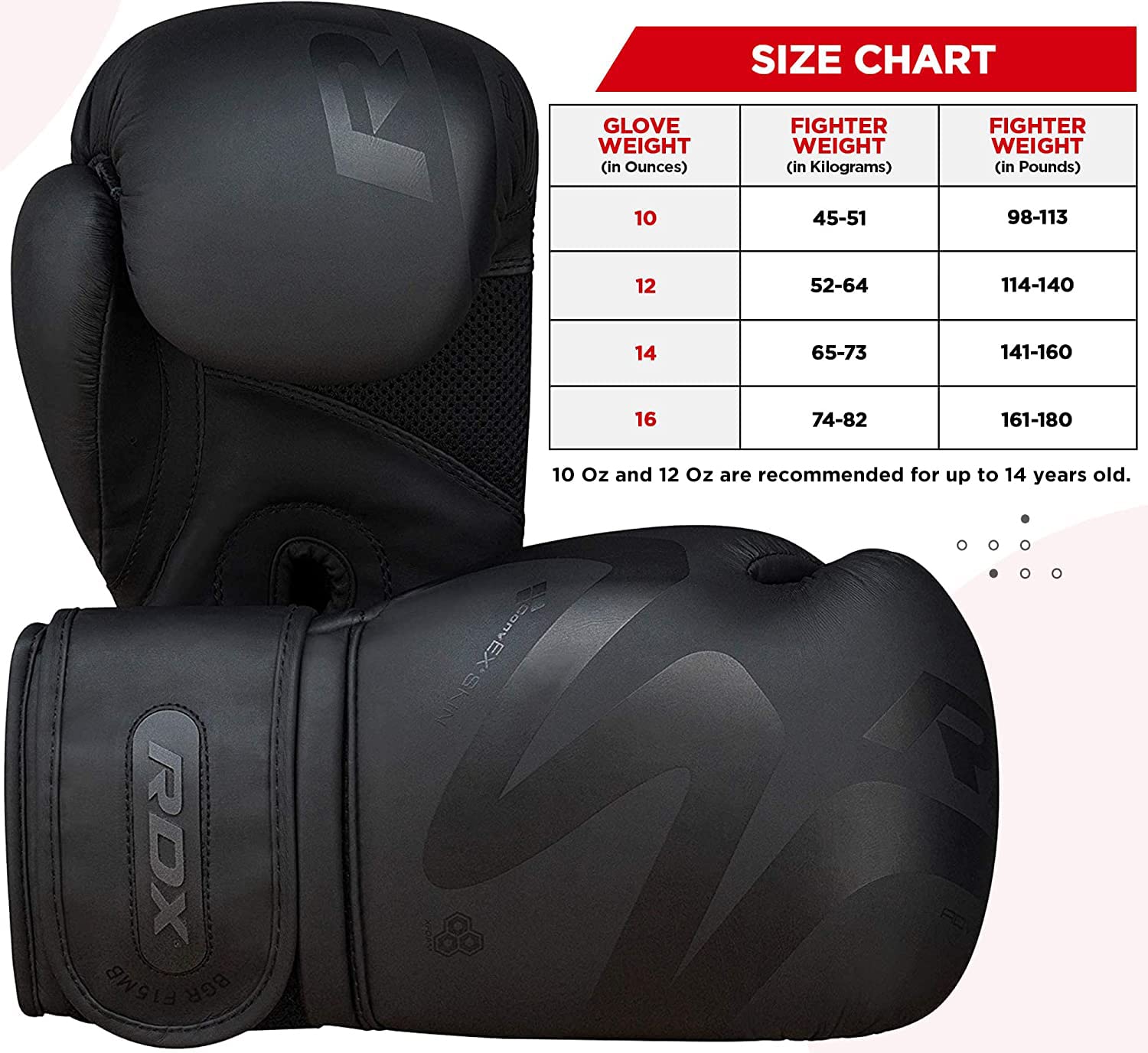 RDX Boxing Gloves Sparring Muay Thai Pro Training, Maya Hide Leather, Kickboxing Heavy Punching Bag Focus Mitts Pads Double End Ball Workout, MMA Fitness Gym Bagwork, Ventilated Palm, Men Black