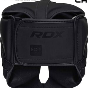 RDX Boxing Headgear Sparring Grappling, Maya Hide Leather, Head Gear for MMA Muay Thai Kickboxing Training, Multi Layered Padding, Taekwondo Martial Arts BJJ Wrestling Karate, Black