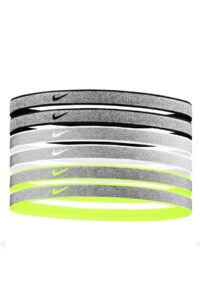 nike heathered headbands 6pk black/white/volt osfm