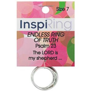 Psalm 23 Silver Plated Women's Double Mobius Ring Size 7