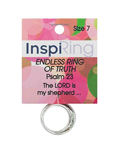 Psalm 23 Silver Plated Women's Double Mobius Ring Size 7