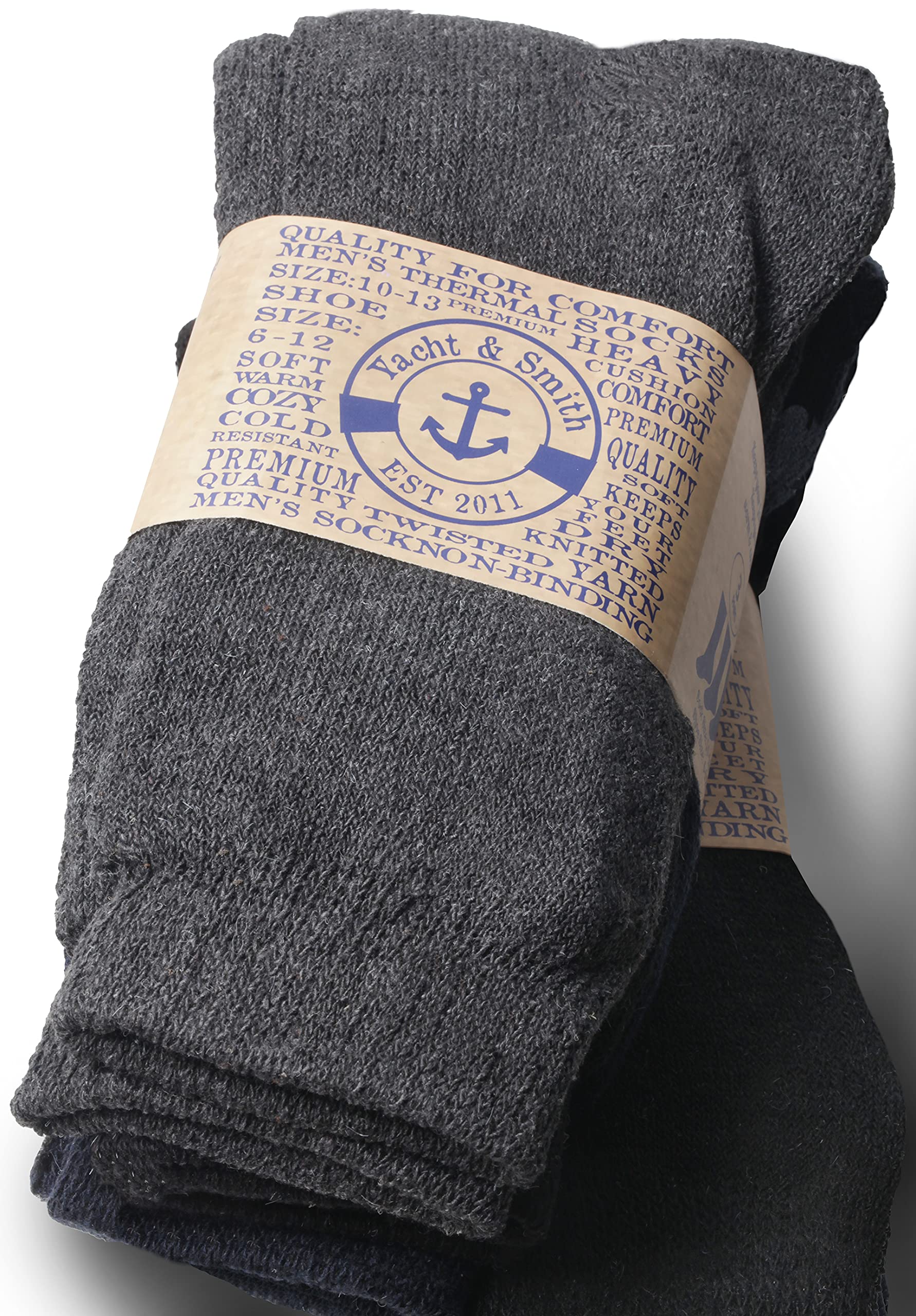 Yacht & Smith 48 Pairs of Mens and Womens Thermal Winter Socks, Warm Cold Resistant Bulk Pack