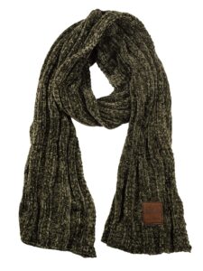 c.c women's ultra soft chenille ribbed thick warm knit shawl wrap scarf-new olive