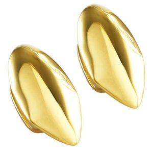 niv's bling - two 14k gold plated single top fang tooth grill cap (gold)