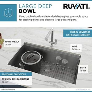 Ruvati 28-inch Workstation Ledge Undermount 16 Gauge Stainless Steel Kitchen Sink Single Bowl - RVH8309