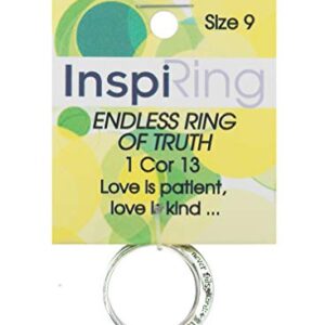 1 Corinthians 13 Silver Plated Women's Double Mobius Ring Size 9