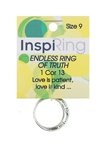 1 Corinthians 13 Silver Plated Women's Double Mobius Ring Size 9