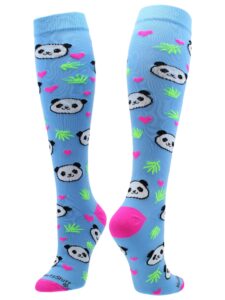 madsportsstuff happy panda bear otc socks (sky blue, small)