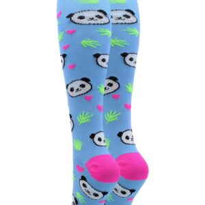 MadSportsStuff Happy Panda Bear OTC Socks (Sky Blue, Small)