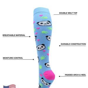 MadSportsStuff Happy Panda Bear OTC Socks (Sky Blue, Small)