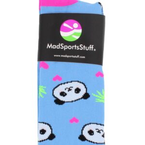 MadSportsStuff Happy Panda Bear OTC Socks (Sky Blue, Small)