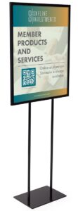 displays2go 22 x 28 double-sided poster stand, top insert black (twn2228bk2)