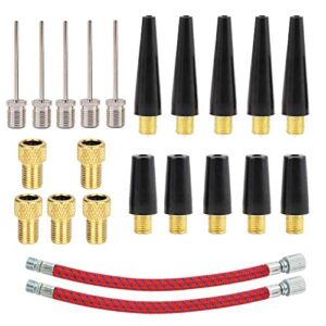 22 pieces pump ball needle inflator kit, pump adapter needle nozzle adapter inflator kit