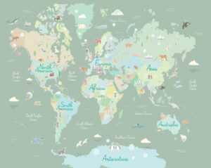 wallpops wpm2856 where in the world wall mural, multi