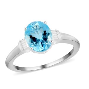 shop lc sky blue topaz november birthstone ring for women 925 sterling silver size 8 ct 1.9 birthday gifts for women