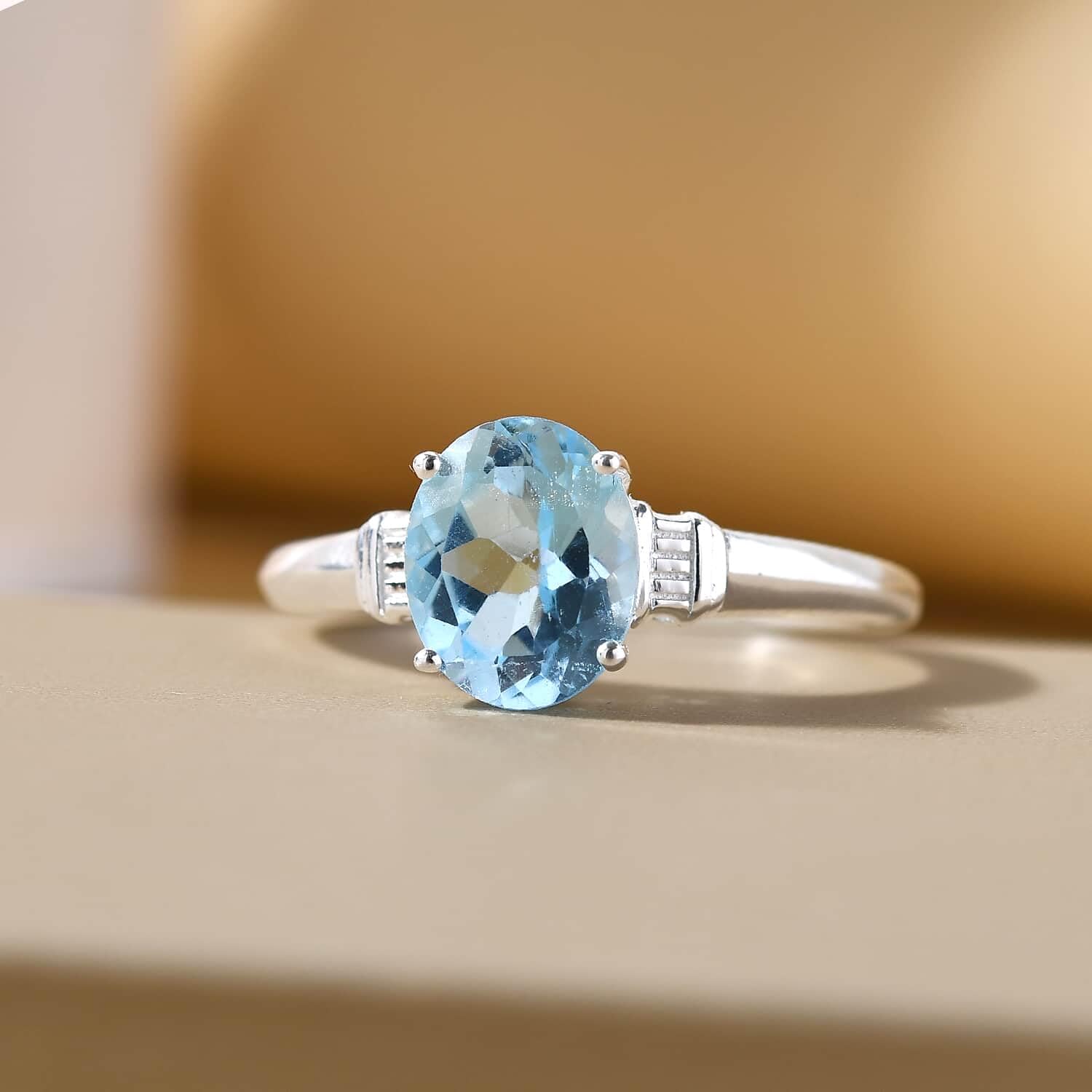 Shop LC Sky Blue Topaz November Birthstone Ring for Women 925 Sterling Silver Size 8 Ct 1.9 Birthday Gifts for Women