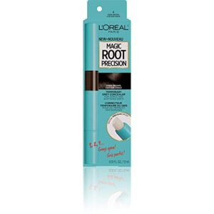 l'oreal paris magic root precision temporary gray hair color concealer brush, 4 dark brown, 0.05 fl; oz.