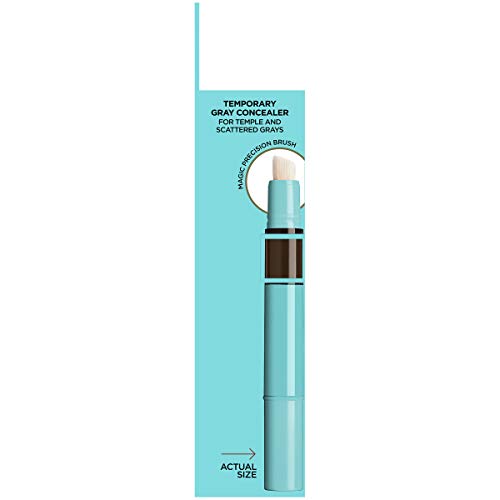 L'Oreal Paris Magic Root Precision Temporary Gray Hair Color Concealer Brush, 4 Dark Brown, 0.05 fl; oz.