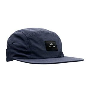 tillak wallowa camp hat, lightweight nylon 5 panel cap with snap closure (midnight blue)